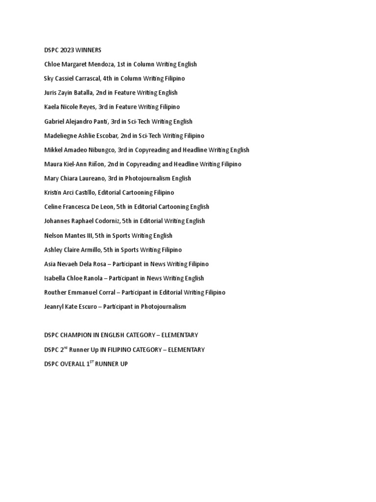 Dspc 2023 Winners Pdf