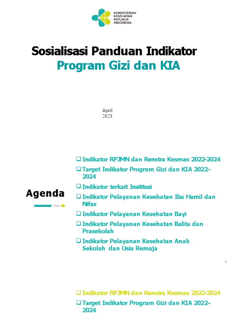 Sosialisasi Panduan Indikator Program Gizi Dan KIA | PDF | Pengembangan ...