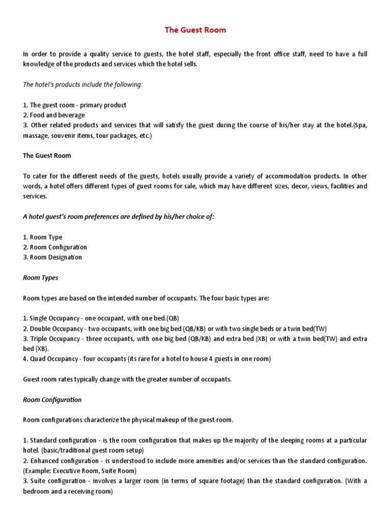 Lesson 5 The Guest Room | PDF | Hotel | Room