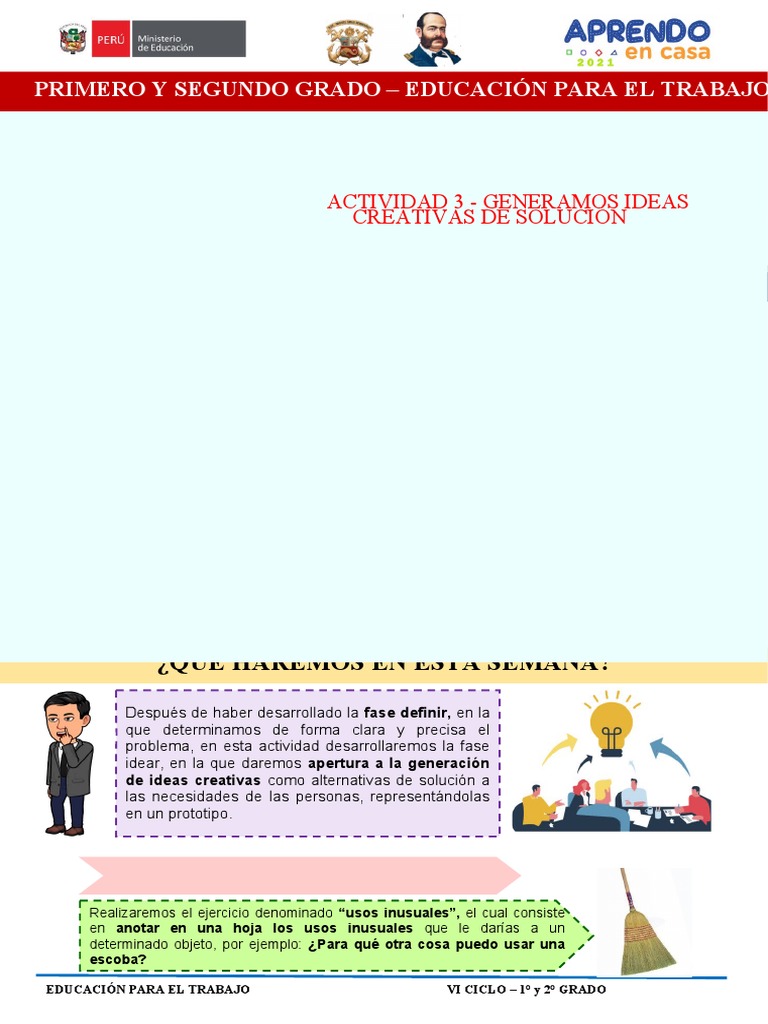 IV EXPERIENCIA DE APRENDIZAJE - ACT 3 - 1° y 2° GRADO | PDF | El pensamiento de diseño | Ciencia ...