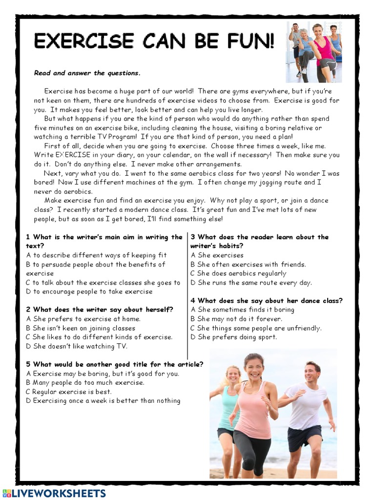 Reading Exercise Can Be Fun | PDF | Self-Improvement