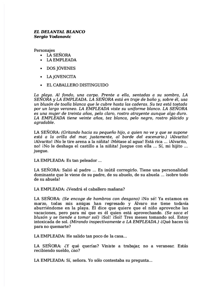 El Delantal Blanco Sergio Vodanovic Compress | PDF