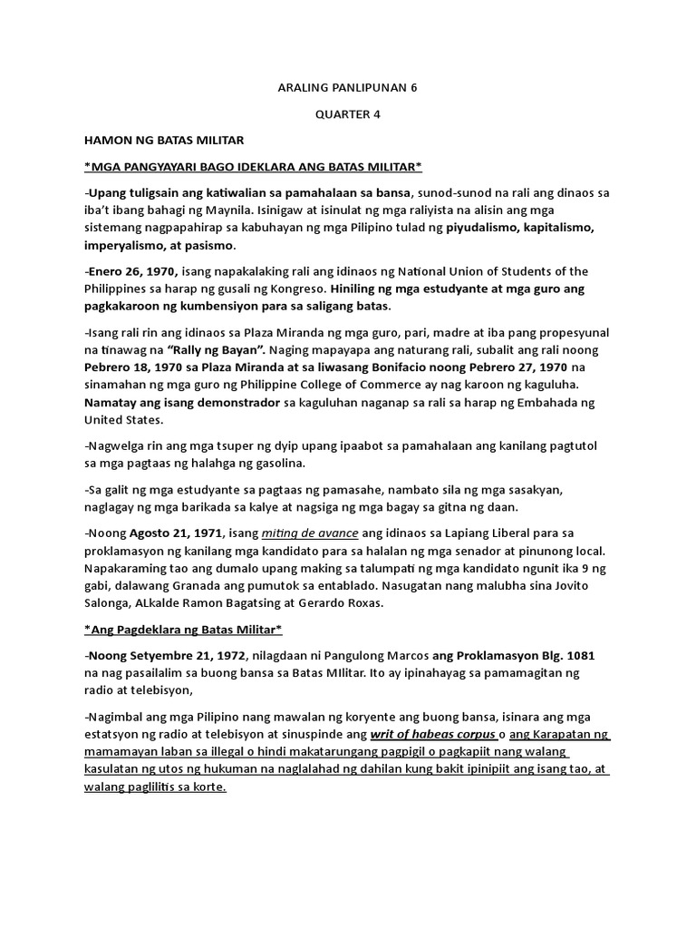 Araling Panlipunan 6 | PDF