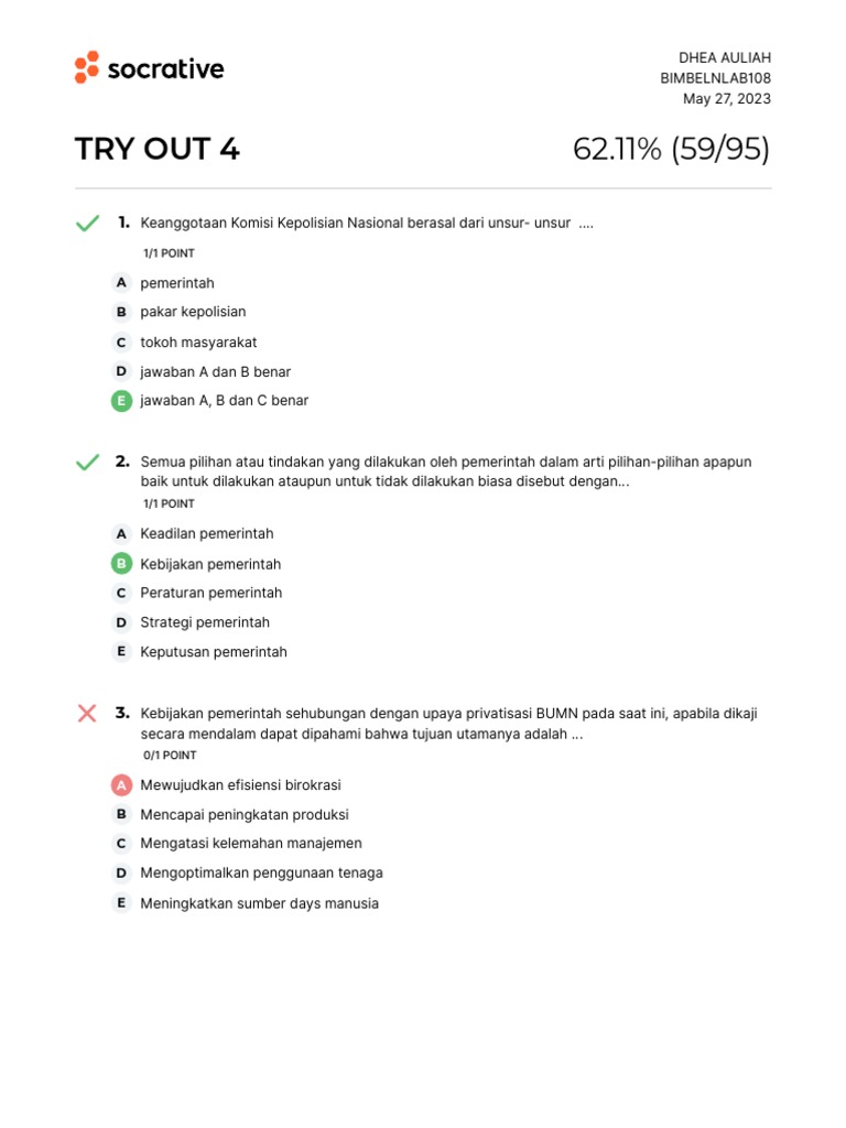 Student - 2023 - 05 - 27 - 03 - 46 - DHEA AULIAH - d7b - QZ - TRY OUT 4 | PDF