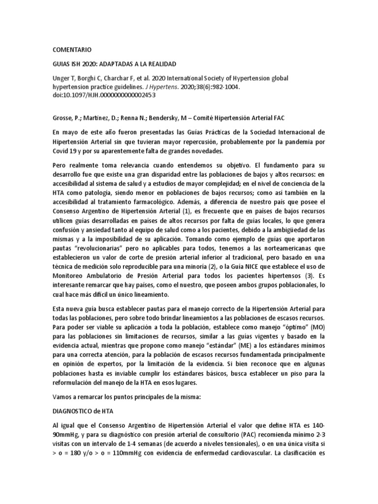 GUIAS ISH 2020-Comite HTA-corregido | PDF
