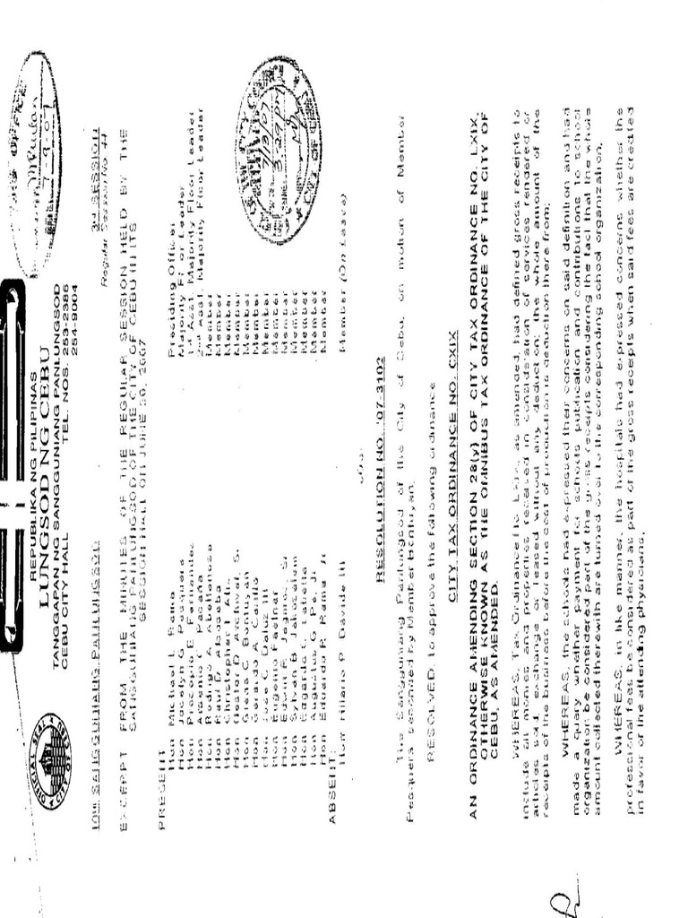 2007 CTO - CXIX Amendment Sec 28 Gross Receipts | PDF