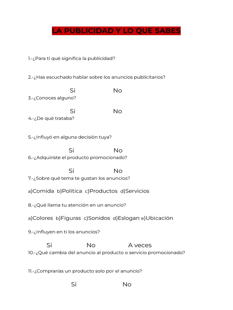 Encuesta Escolar | PDF