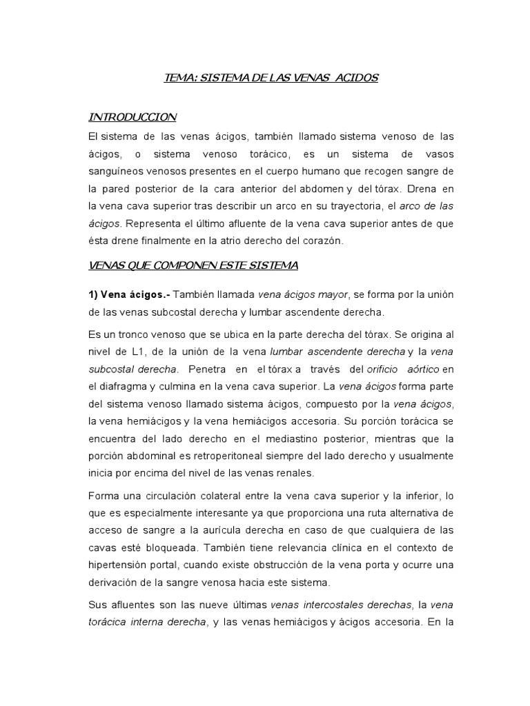 Grupo 1 Sistema de Venas Acigos | Descargar gratis PDF | Sistema ...