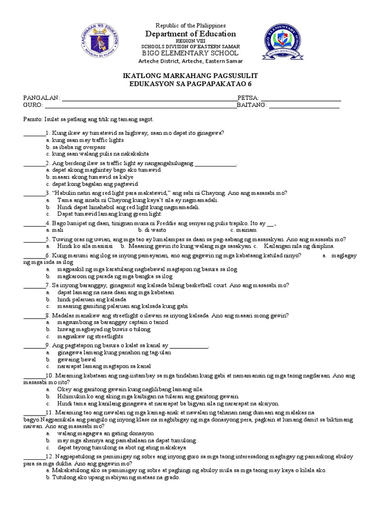 PT - Esp 6 - Q3 | PDF