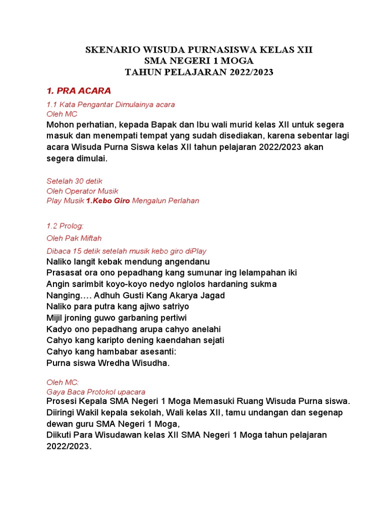 Wisuda SMA N 1 Moga 2023 | PDF