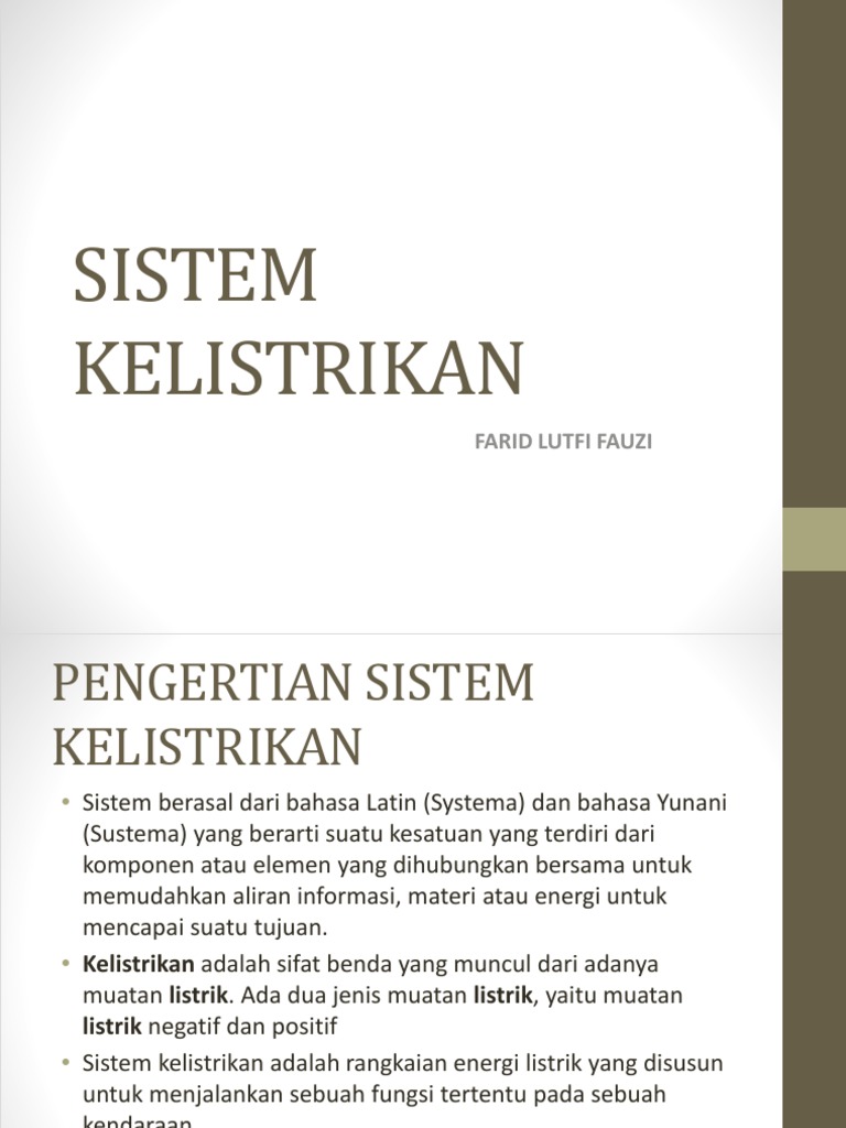 Sistem Kelistrikan | PDF