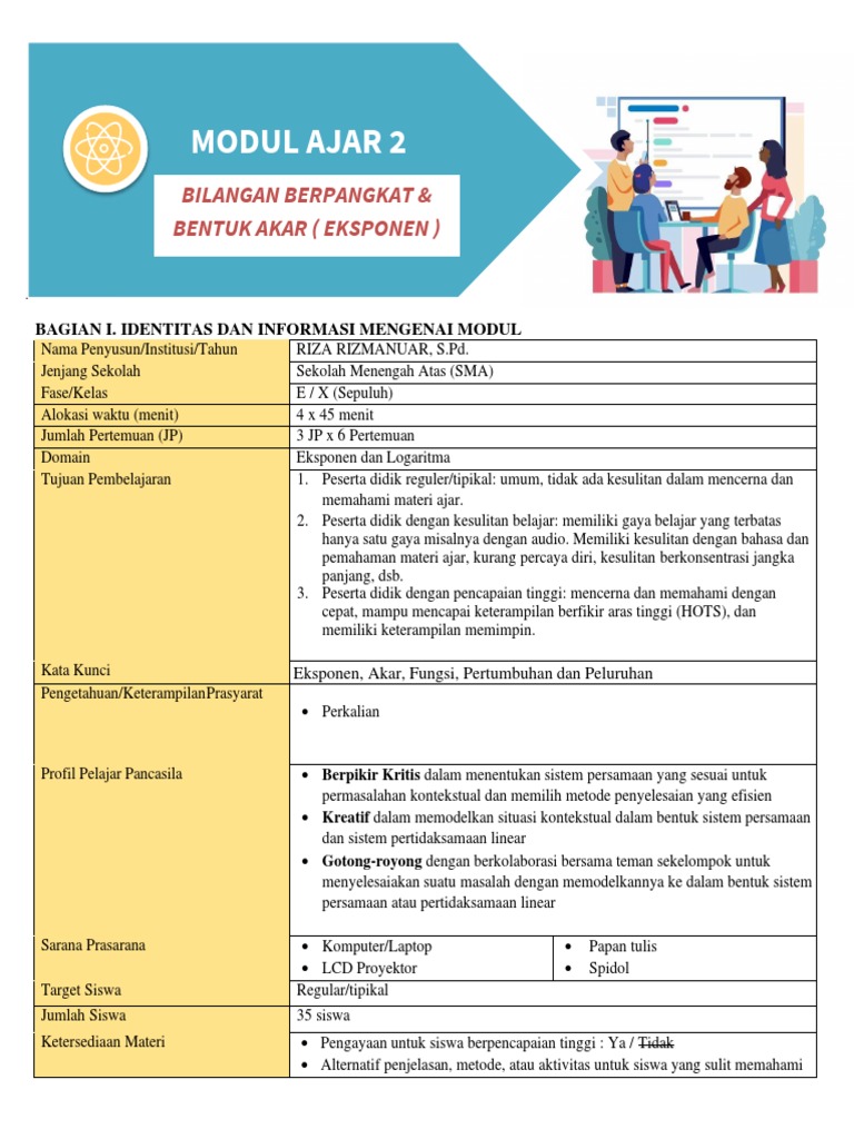 Modul Ajar Bilangan Berpangkat | PDF