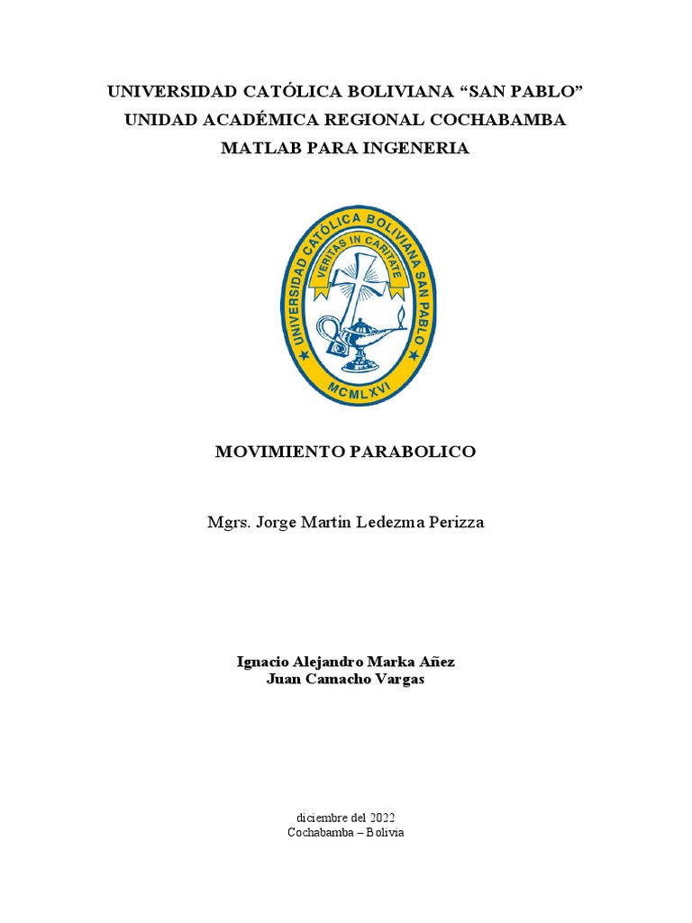 PROYECTO FINAL Matlab | PDF | Mecánica | Física Aplicada e Interdisciplinaria