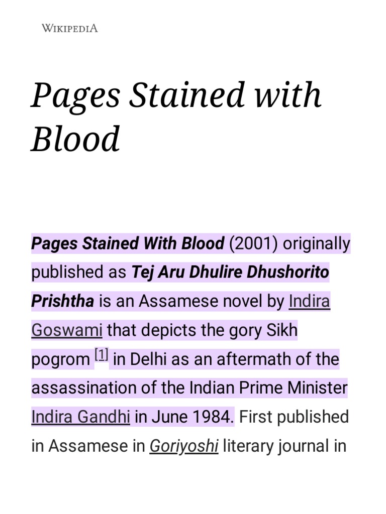 Pages Stained With Blood | PDF