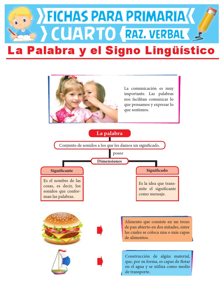 La Palabra y El Signo Lingüístico para Cuarto Grado de Primaria | PDF