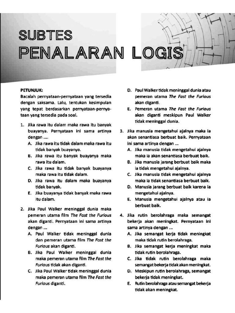 Paket Soal Penalaran Logis | PDF