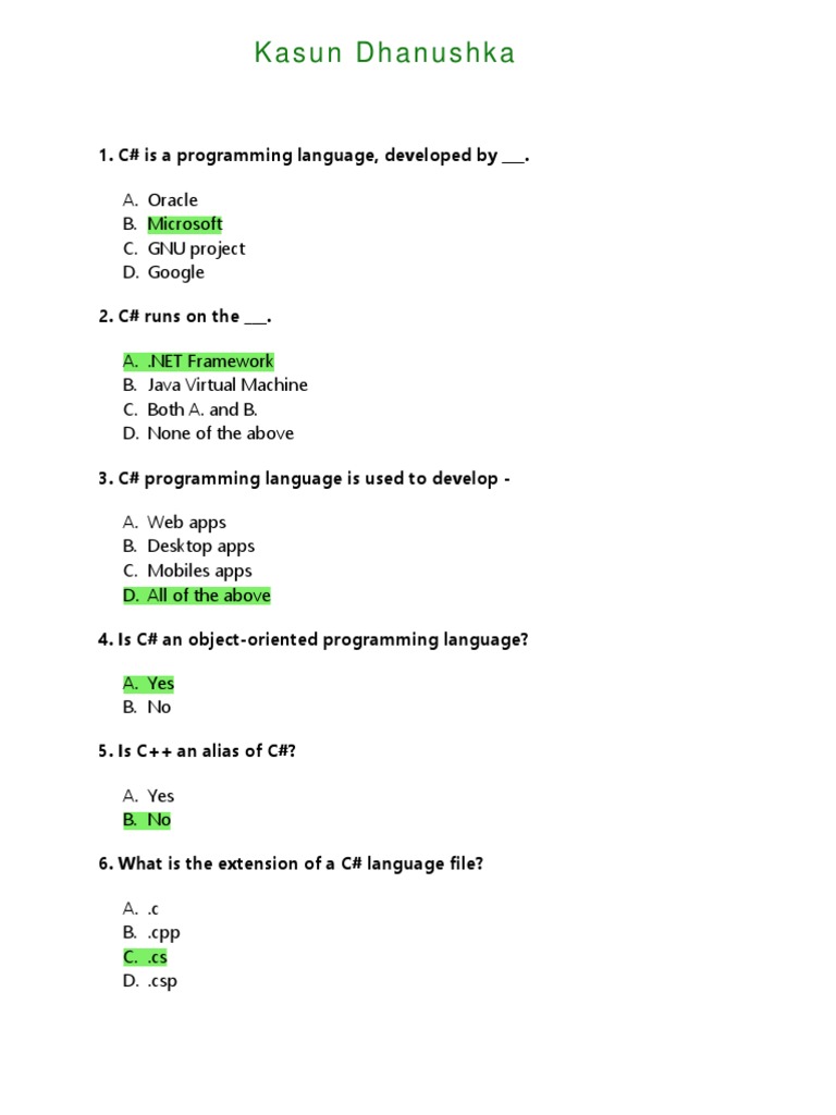 MCQ 1 Programming | PDF | C Sharp (Programming Language) | Java Virtual ... MCQ 1 Programming | PDF | C Sharp (Programming Language) | Java Virtual ...