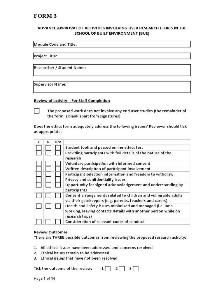 Form F3 Format Research Ethics | PDF | Informed Consent | Focus Group