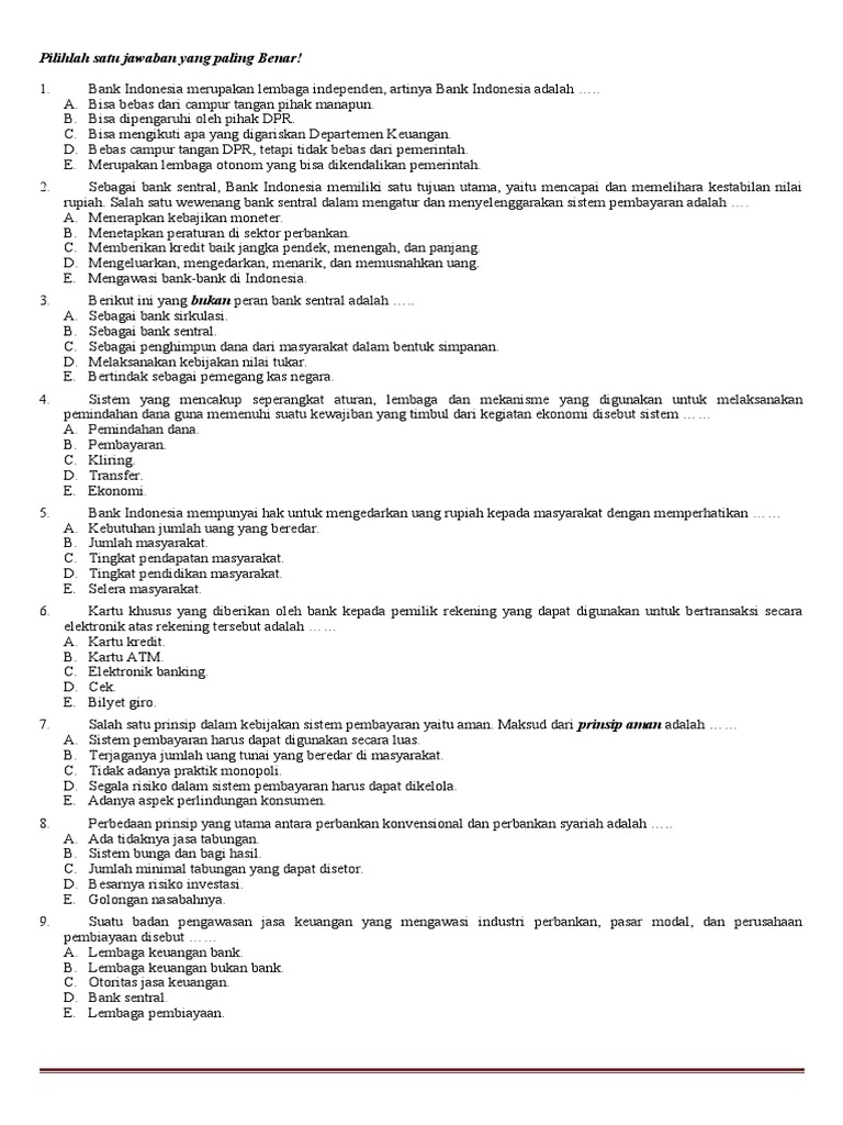 Soal PAT Ekonomi Kelas X | PDF