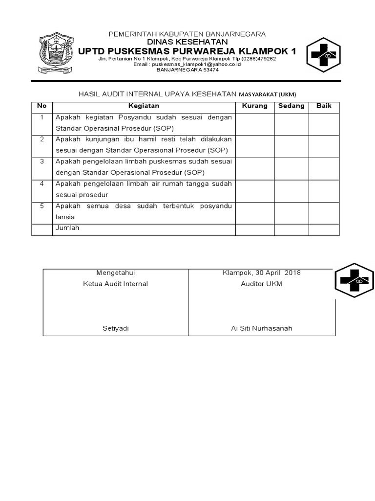 Audit Internal Rekap | PDF | Kesehatan Holistik