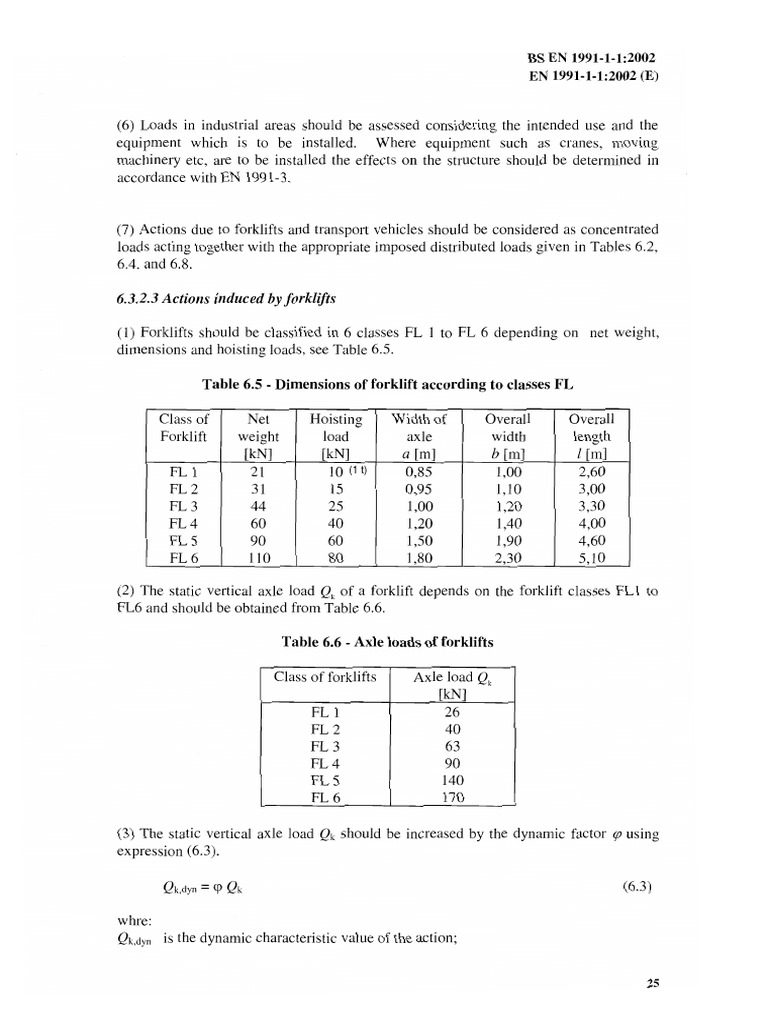 En1991.1-Forklift Loads | PDF | Forklift | Acceleration