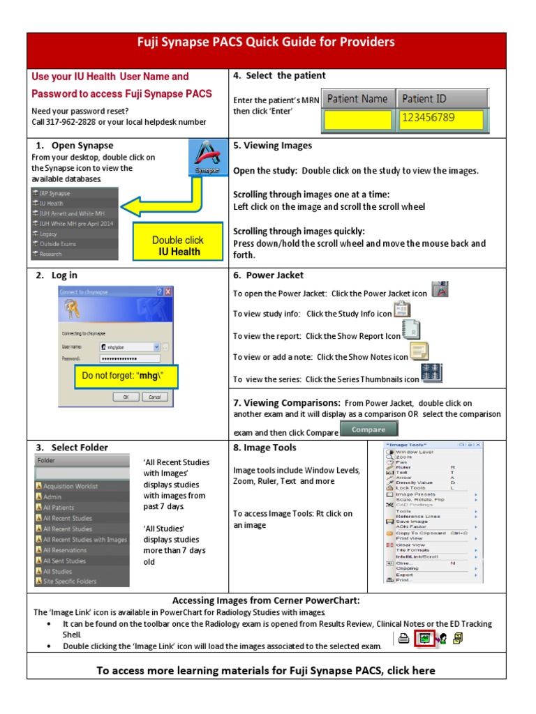 Fuji Synapse PACS Quick Guide | PDF | Icon (Computing) | Double Click