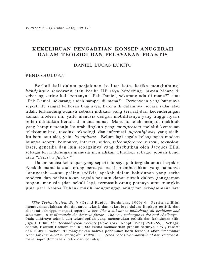 Konsep Anugerah dalam Teologi | PDF