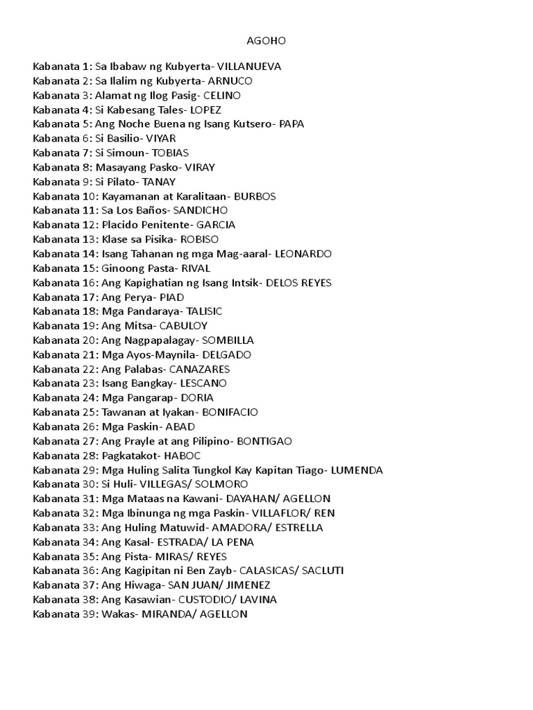 El Filibusterismo Pag Uulat Agoho | PDF