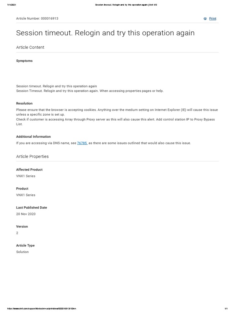 Session Timeout. Relogin and Try This Operation Again - Dell US | PDF