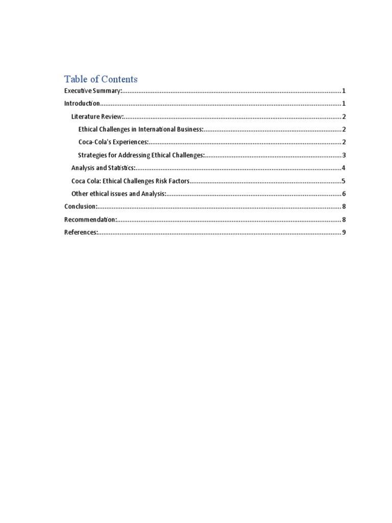 Shama Assignment (Coca Cola Case Study) - Assessment HRMG 5027-2 | PDF | Business Ethics ...