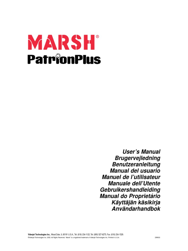 Marsh-Patrion-Plus-Operator-Manual | PDF