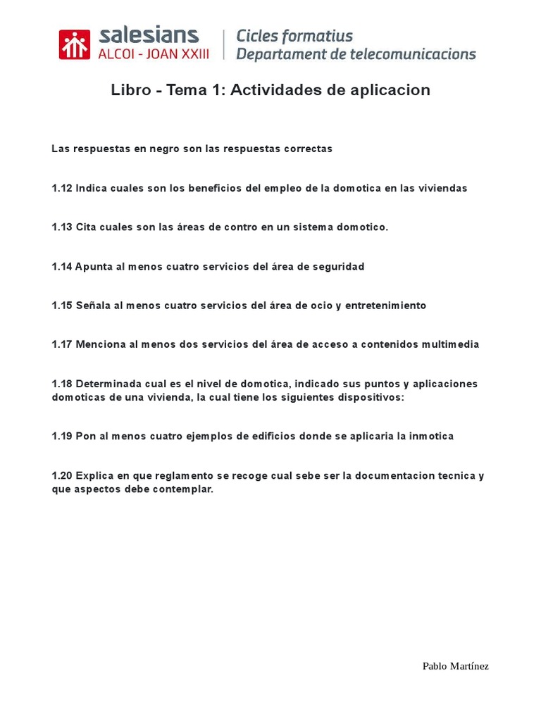 Libro - Tema 1 Actividades de Aplicacion | PDF