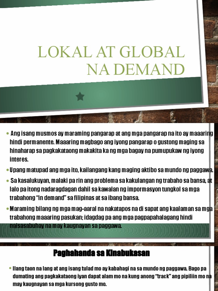 Lokal at Global Na Demand | PDF