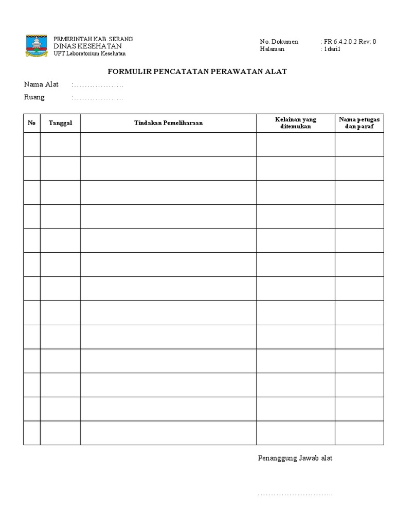 FR 6.4.2.0.2 Formulir Perawatan Alat | PDF | Hukum