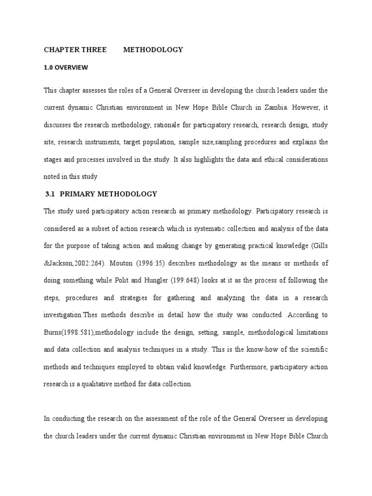 Chapter Three Methodology | PDF | Sampling (Statistics) | Methodology