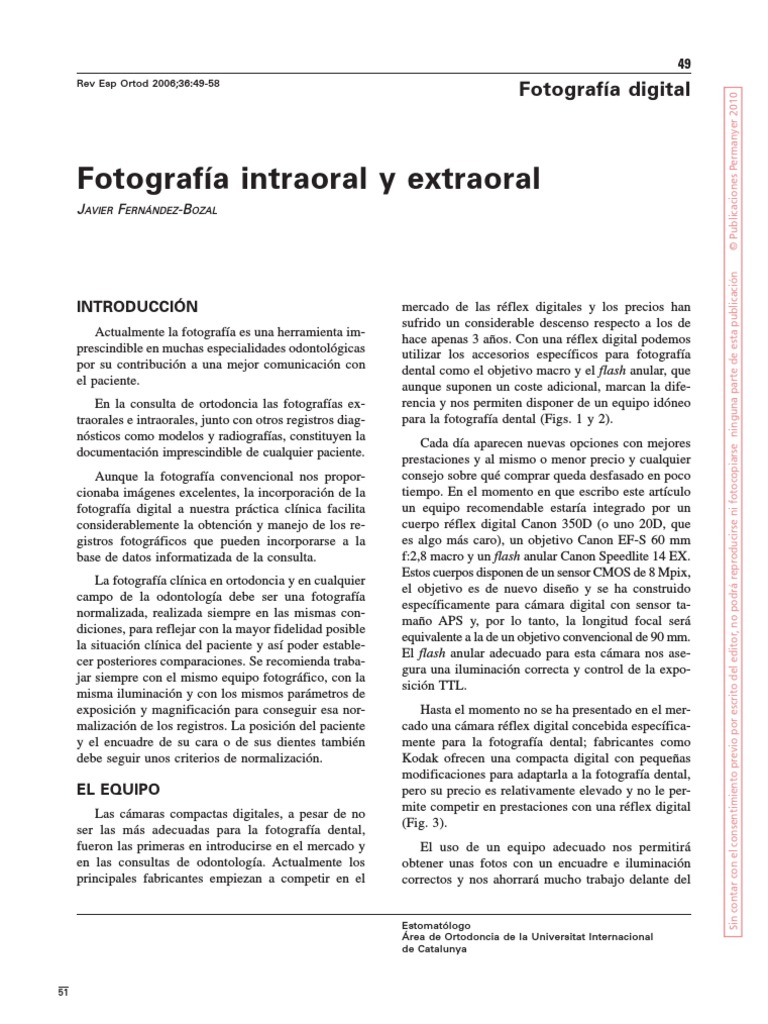 Fotografía Intraoral y Extraoral en Odontología | PDF | Tecnología
