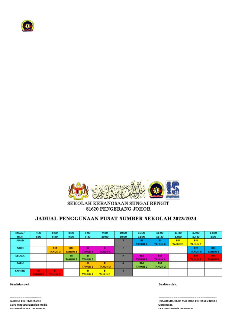 Jadual Penggunaan Pss 2023 | PDF