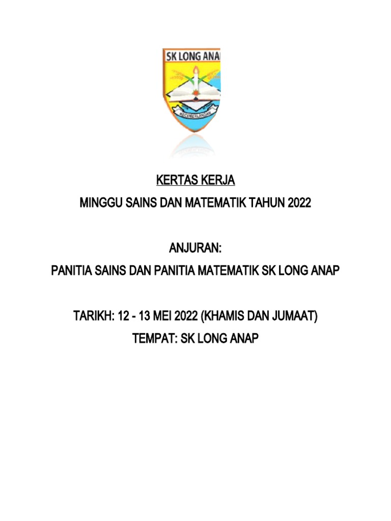 Kertas Kerja MInggu Sains Dan Matematik 2022 | PDF