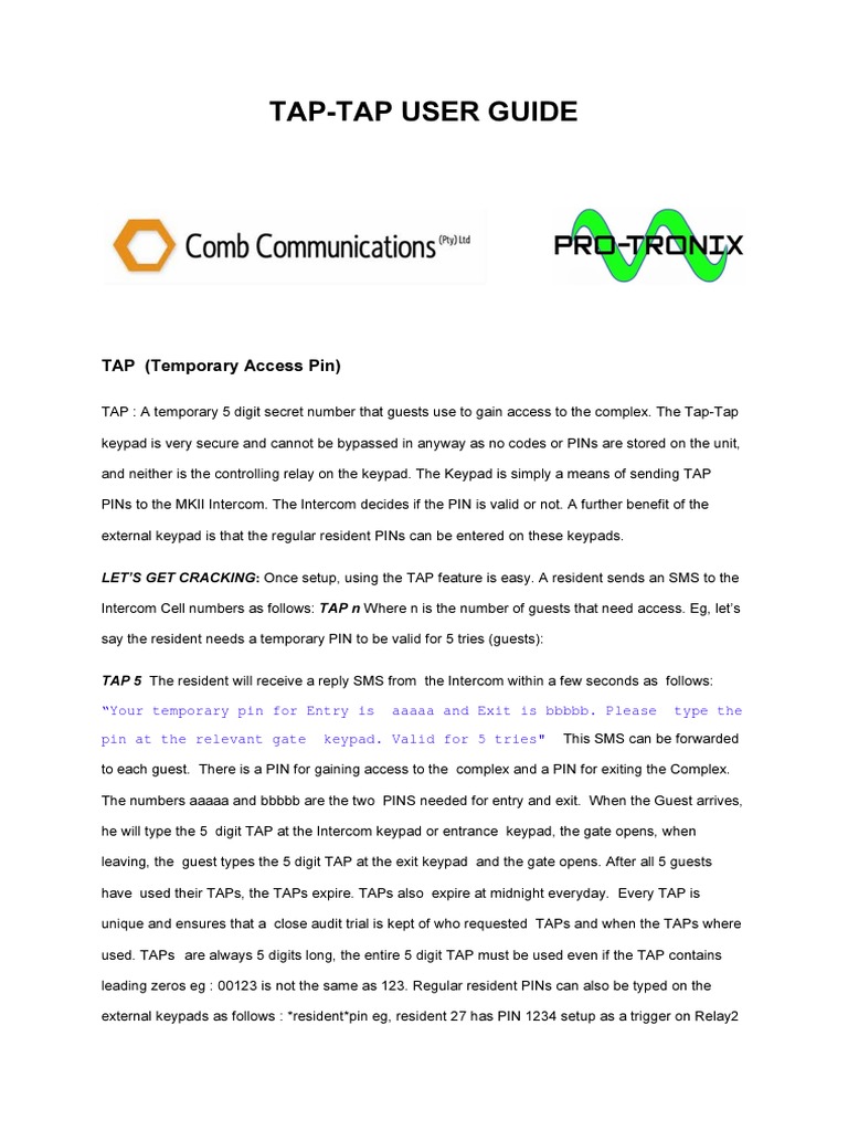 TAP User Guide | PDF | Personal Identification Number | Computing