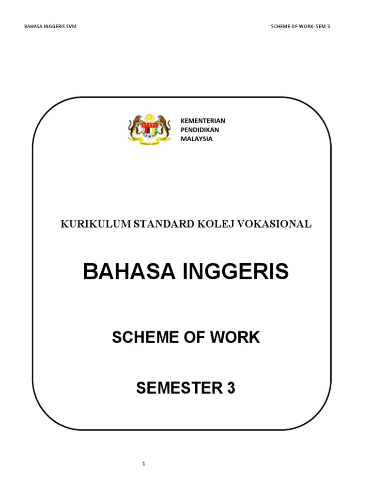 Scheme of Work Bi SVM Sem 3 | PDF