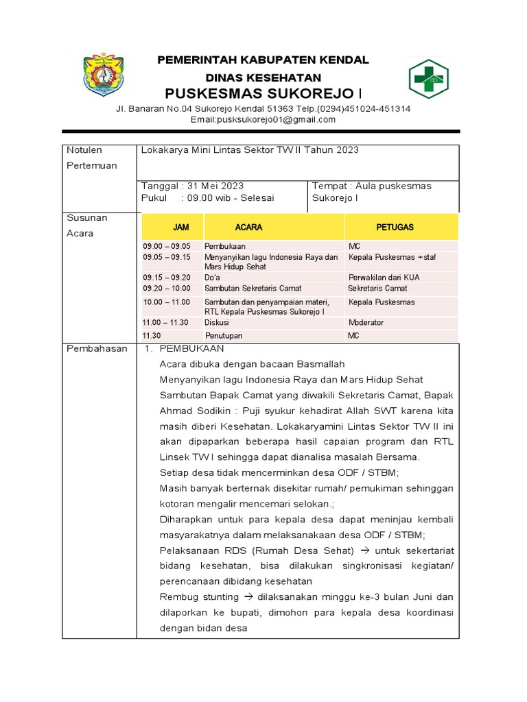 Notulen Linsek TW II Mei 2023 | PDF