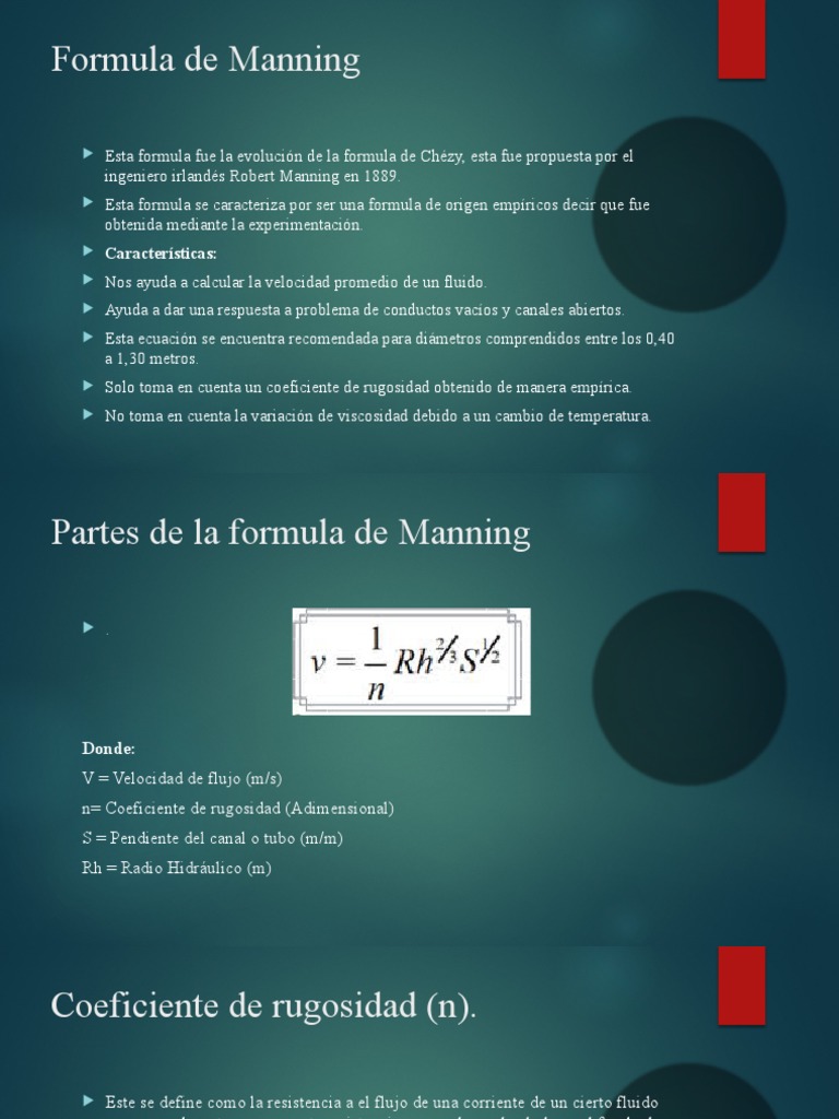 Formula de Manning | PDF | Tecnología