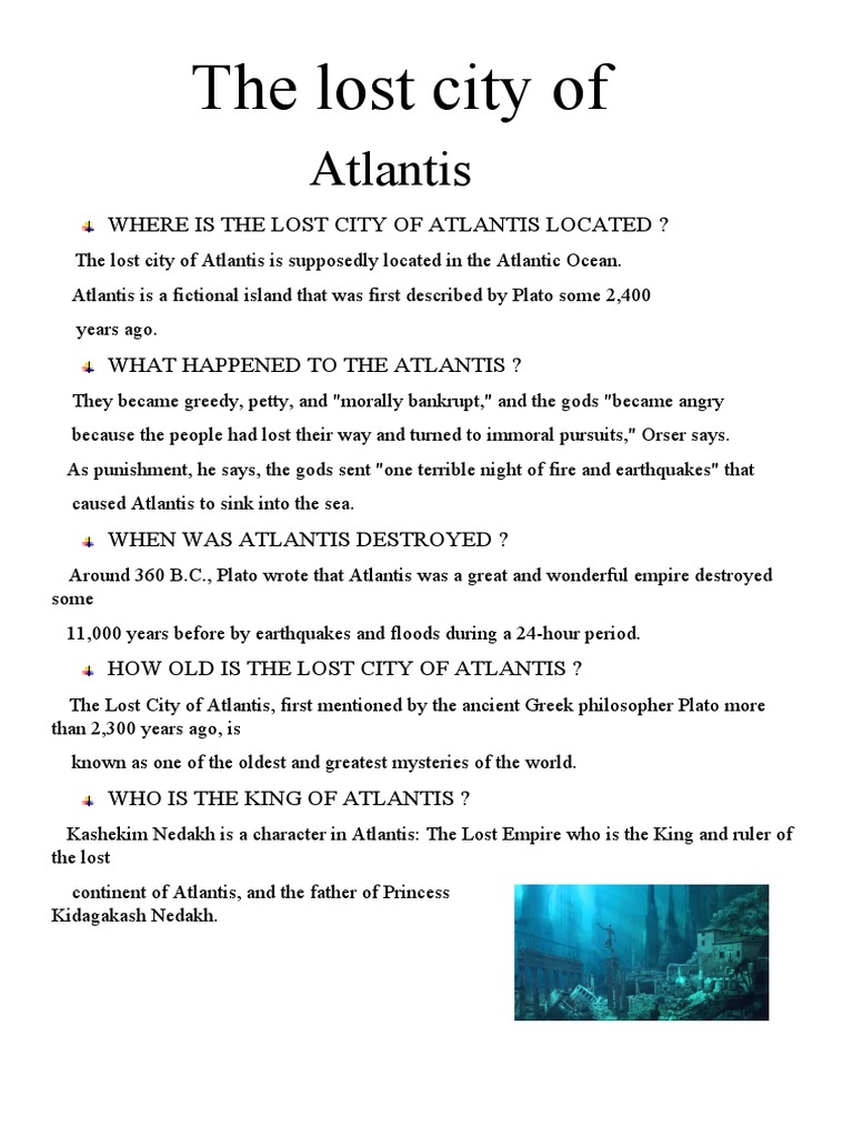 The Mystery of Atlantis Explained | PDF
