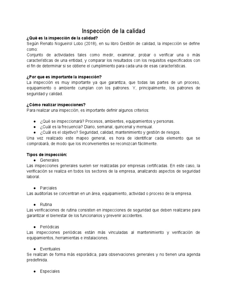 Inspección de La Calidad | PDF | Información | Informática