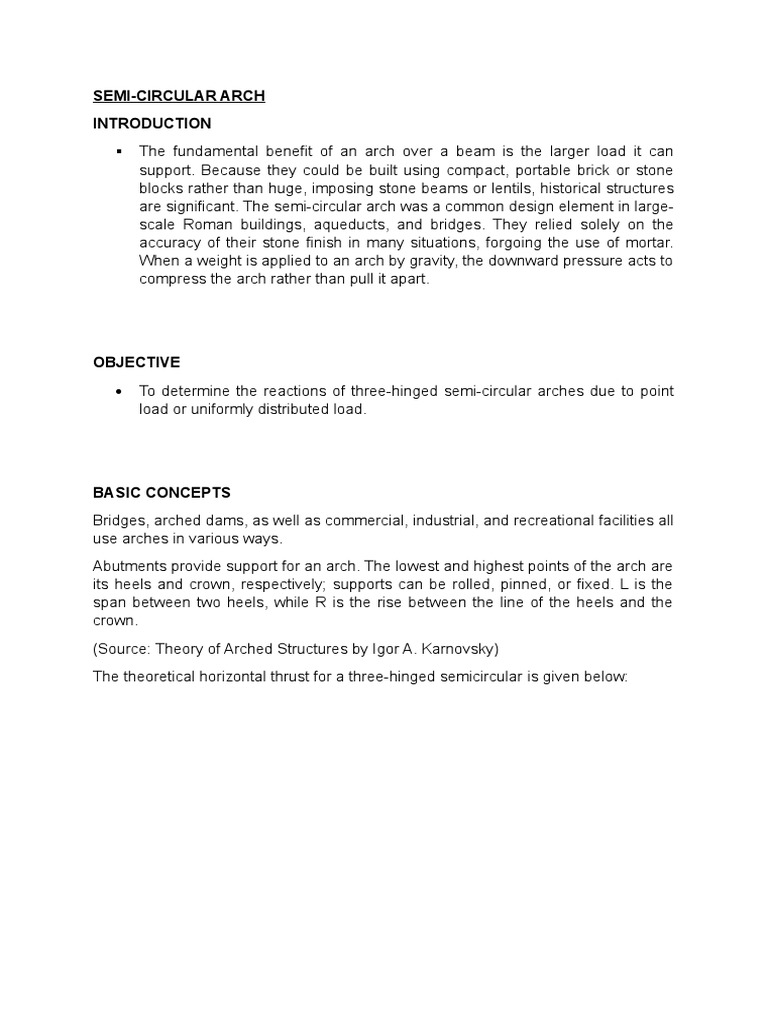 SEMI-circular Arch | PDF | Physical Sciences | Applied And ...