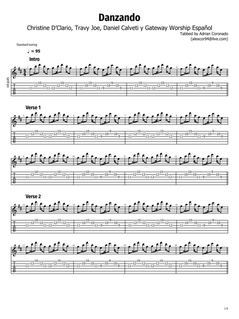 Danzando Chords and Lyrics Guide | PDF