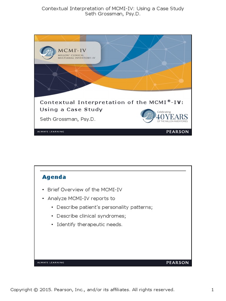 MCMI IV Interpretation Webinar Handout | PDF | Personality Disorder ...