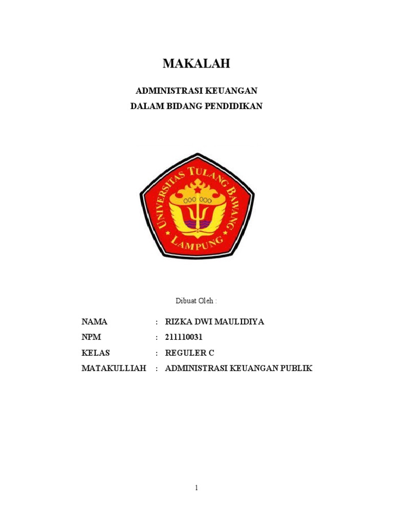 MAKALAH Administrasi Keuangan Dalam Pend | PDF