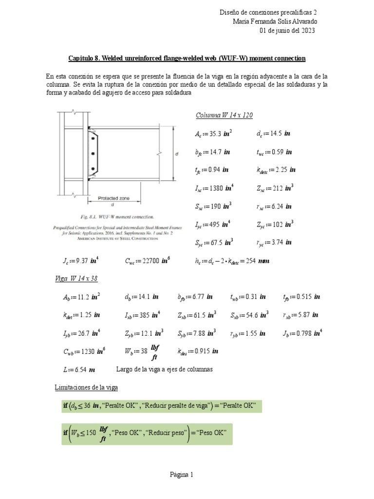 16512 _ Welded unreinforced flange-welded web (WUF-W) moment connection ...
