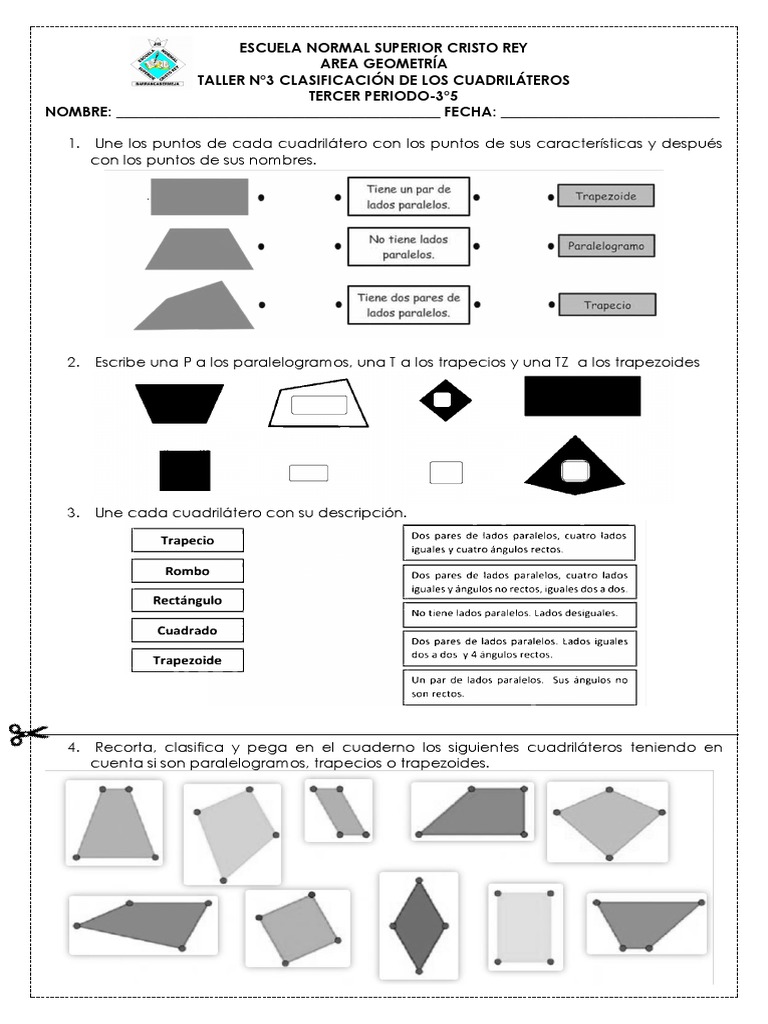 Taller 4 _clasificación cuadriláteros | PDF